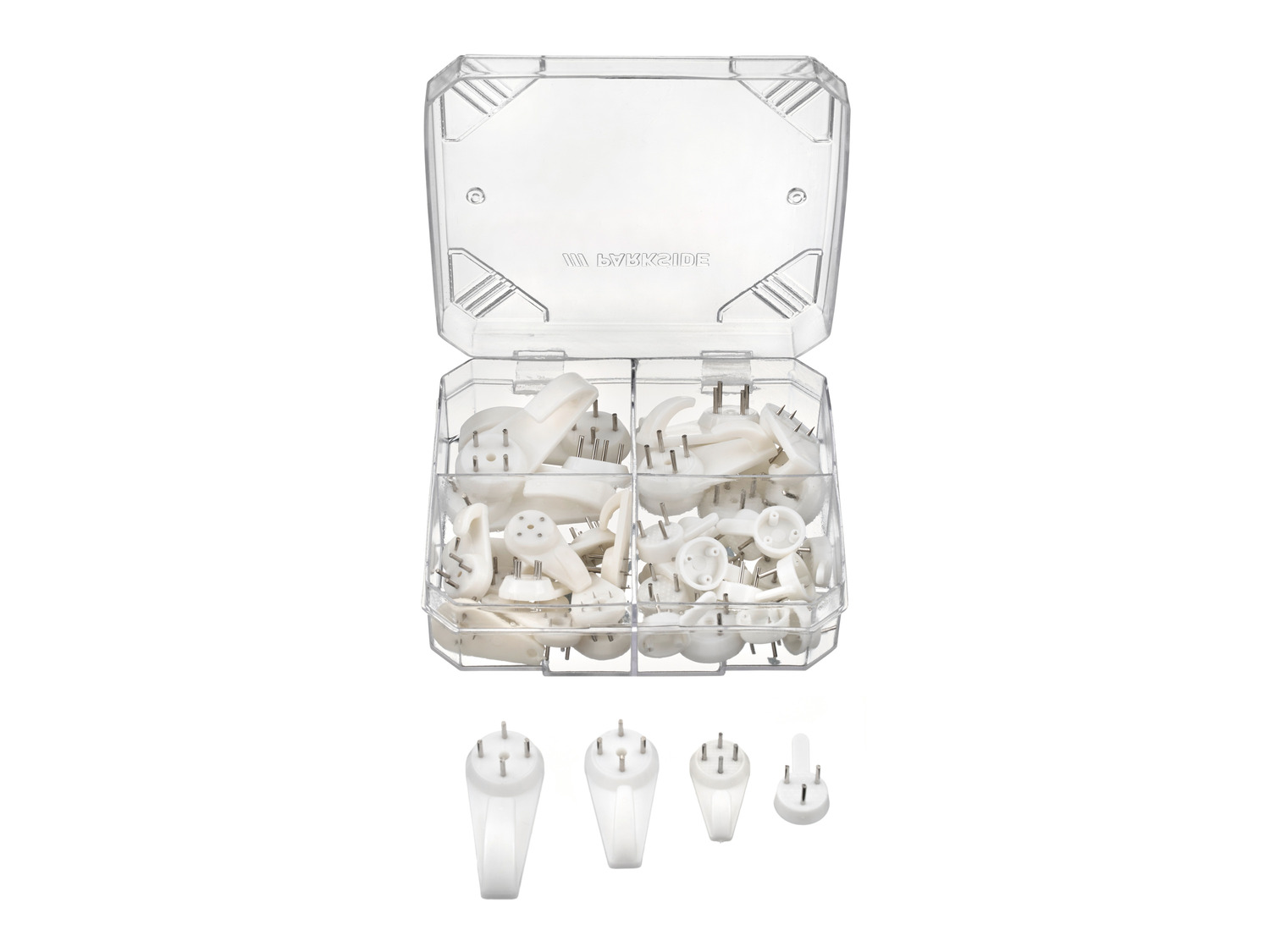 L-haak en deuvelset, schroefhaak en deuvelset of haaks…